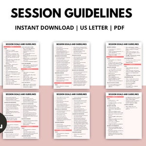 Therapy Session Goals and Guidelines, CBT Interventions List ...