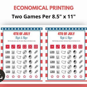 Fourth of July Roll and Race Game, 4th of July Party, Printable ...