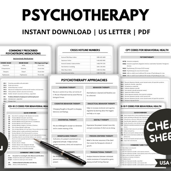 Therapist Cheat Sheet - Etsy