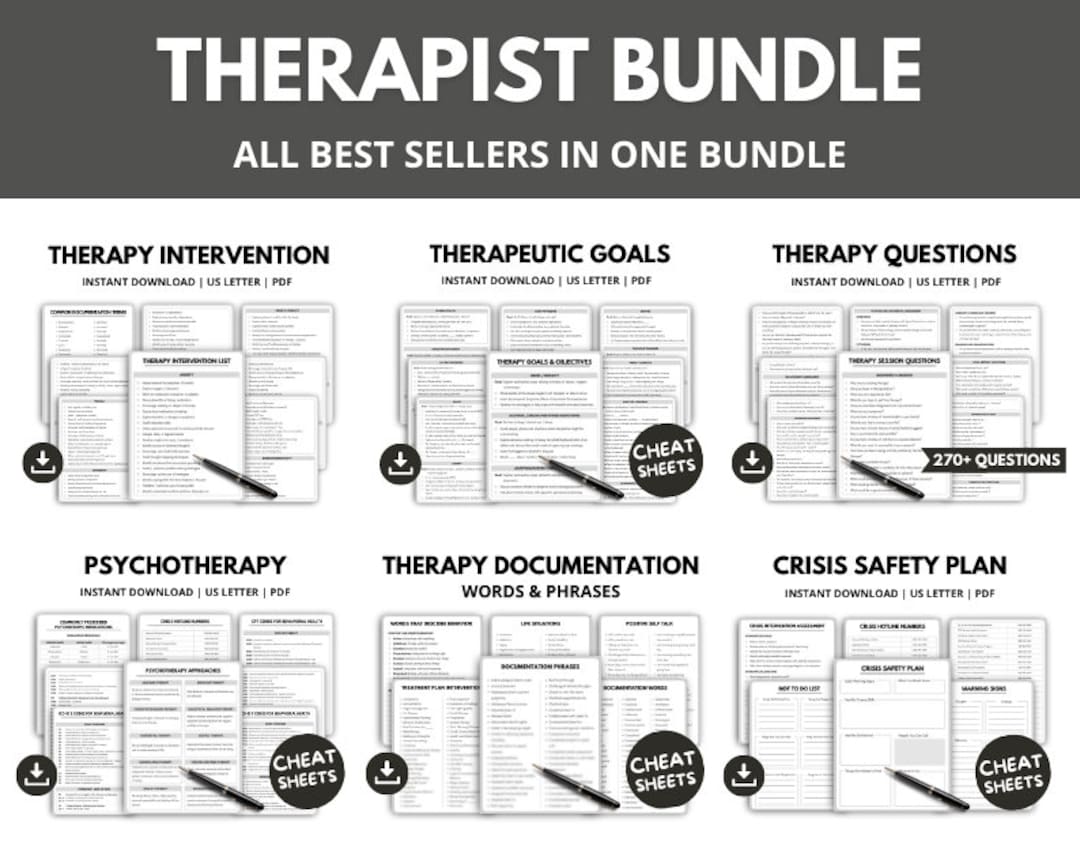 Therapist Bundle, Therapy Intervention, Therapy Goals, Therapy ...