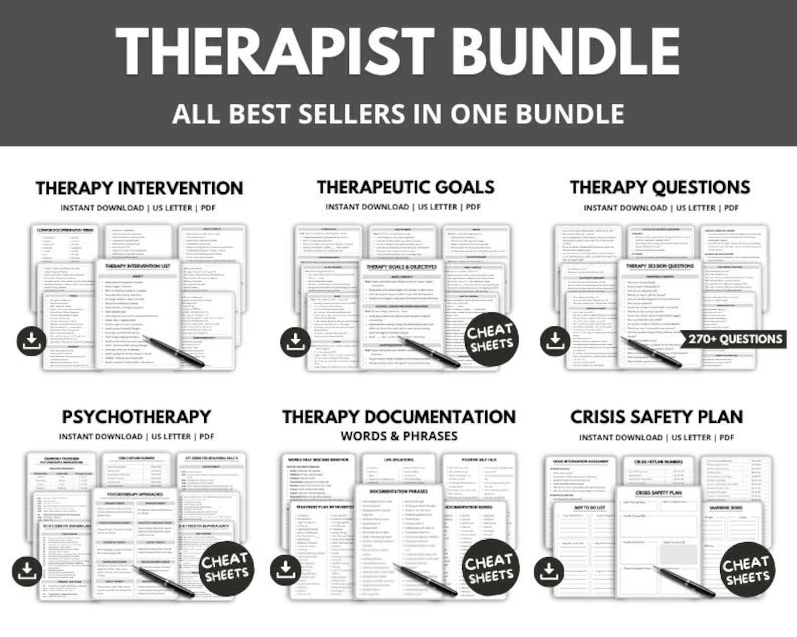Therapist Bundle Therapy Intervention Therapy Goals Therapy - Etsy