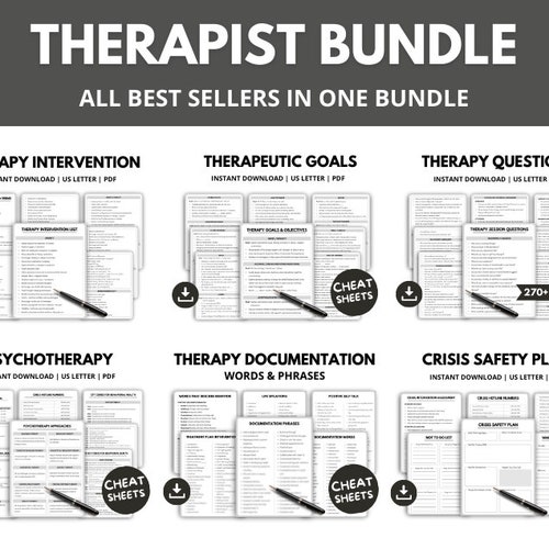 Therapist Bundle Therapy Intervention Therapy Goals Therapy - Etsy