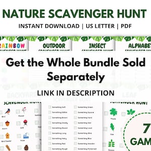 Outdoor Scavenger Hunt Game, Backyard Scavenger Hunt Clues, Nature ...