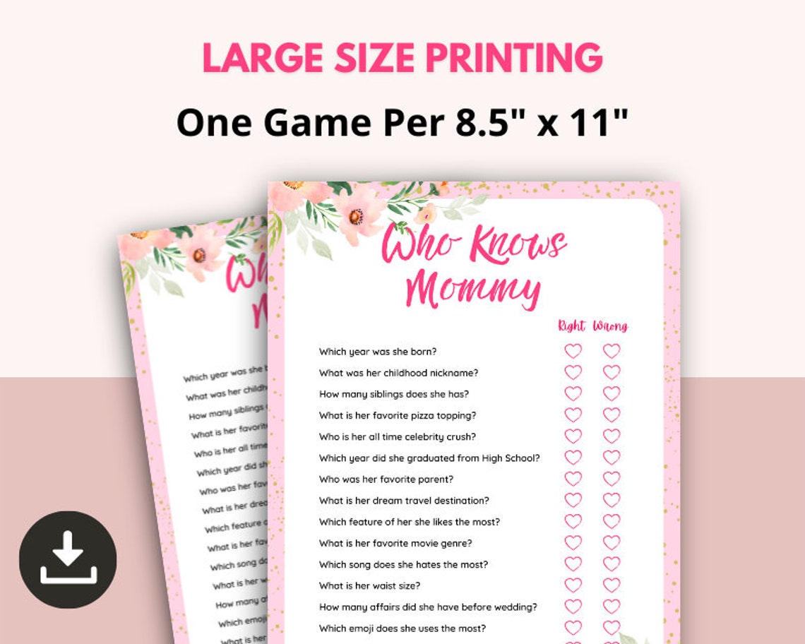Who Knows Mommy Best Game, How Well You Know Mom Quiz, Would Mommy ...
