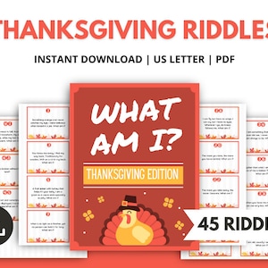 Thanksgiving Riddles Game, Thanksgiving What Am I Riddles, Printable ...