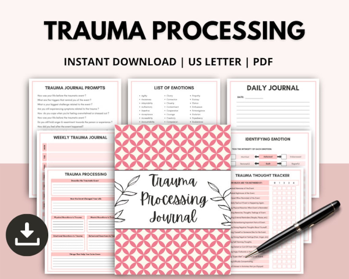 Trauma Processing Journal, Daily Thought Processing Tracker for Self ...