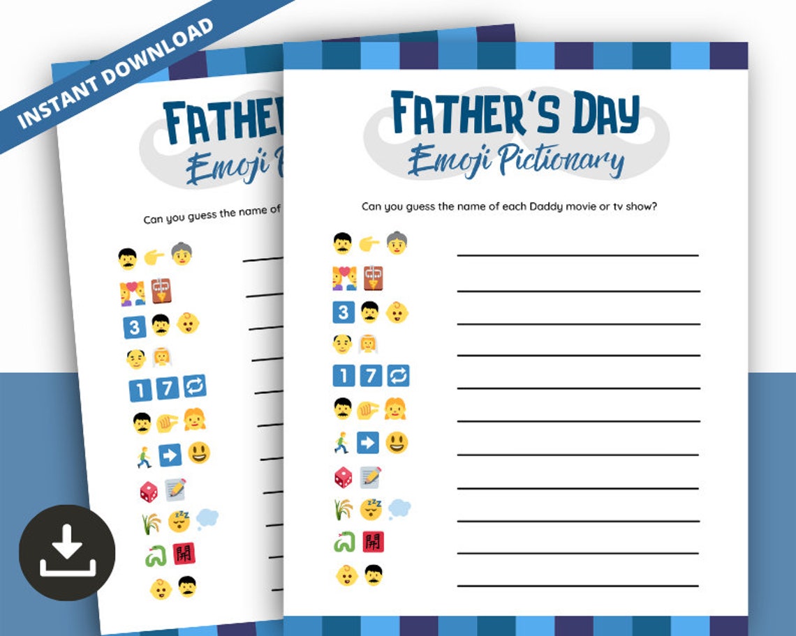 Father’s Day Emoji Pictionary Game, Daddy Emoji Quiz, Daddy Movie ...