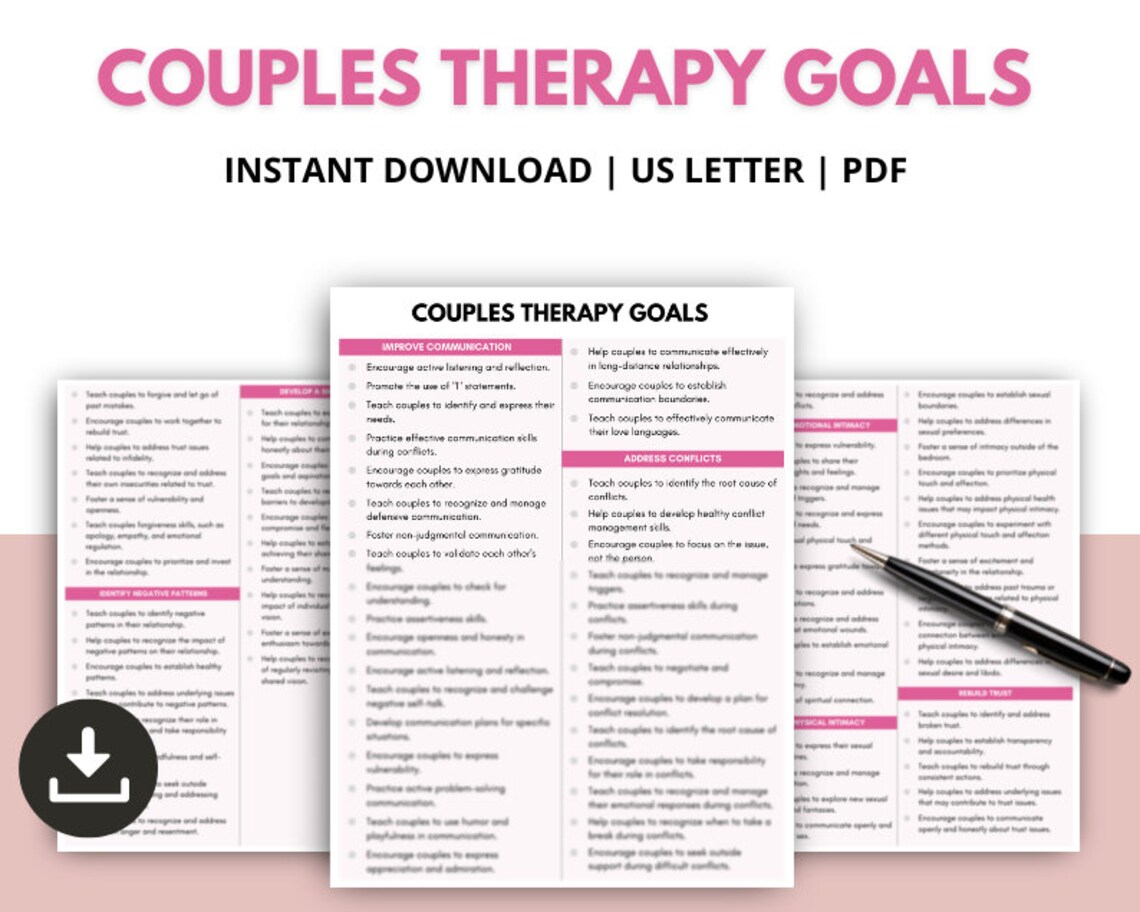 Couples Therapy Goals, Marriage Counselling, Relationship Therapy Goals ...