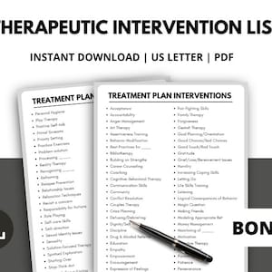 Therapy Goals & Objectives, Treatment Interventions, Therapist Tool for ...