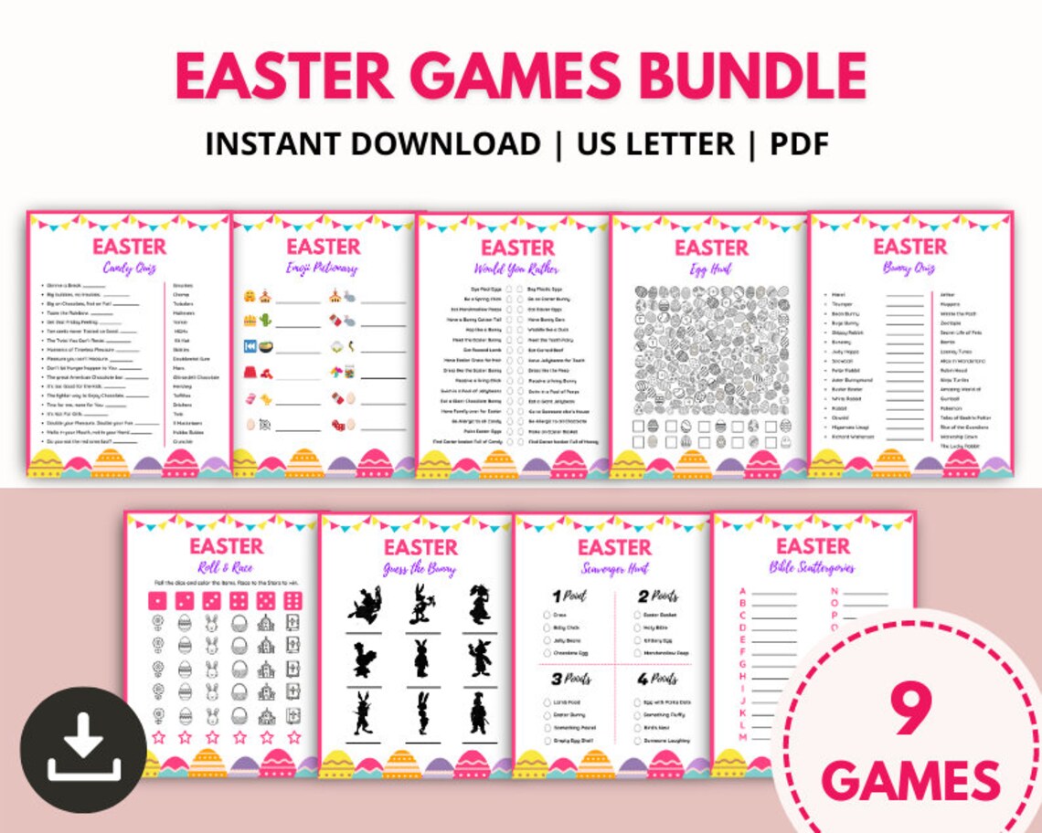 Easter Party Games Bundle, Easter Emoji Pictionary, Easter Bunny Quiz ...