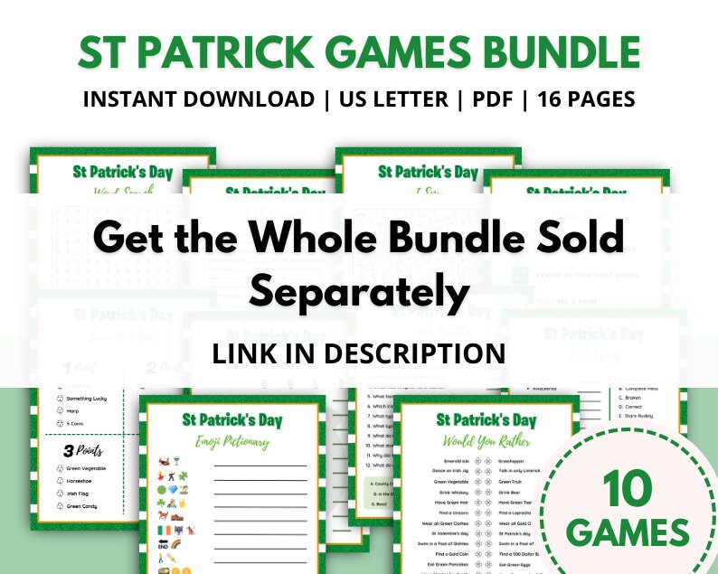 St Patrick Day Scavenger Hunt Game, St Pattys Treasure Hunt, Irish ...