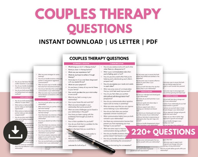Couples Therapy Questions, Marriage Counseling Session Questions ...