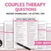Couples Therapy Questions, Marriage Counseling Session Questions ...