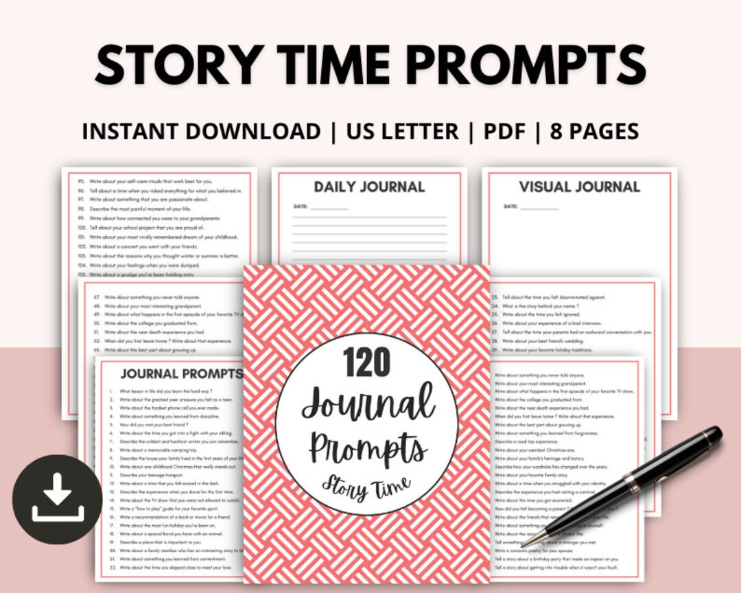 120 Story Time Journal Prompts, Story Writing Journal, Self Care ...