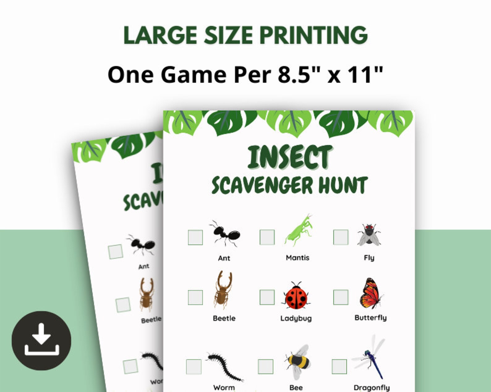 Insect Scavenger Hunt Game, Fun Backyard Scavenger Hunt, Bug Treasure ...
