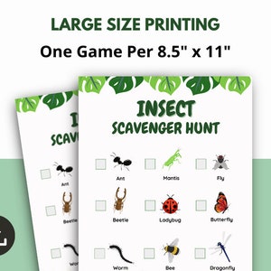 Insect Scavenger Hunt Game, Fun Backyard Scavenger Hunt, Bug Treasure ...