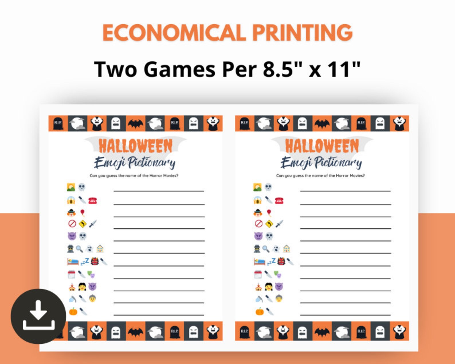 Halloween Emoji Pictionary Game, Scary Emoji Quiz, Halloween Movie ...