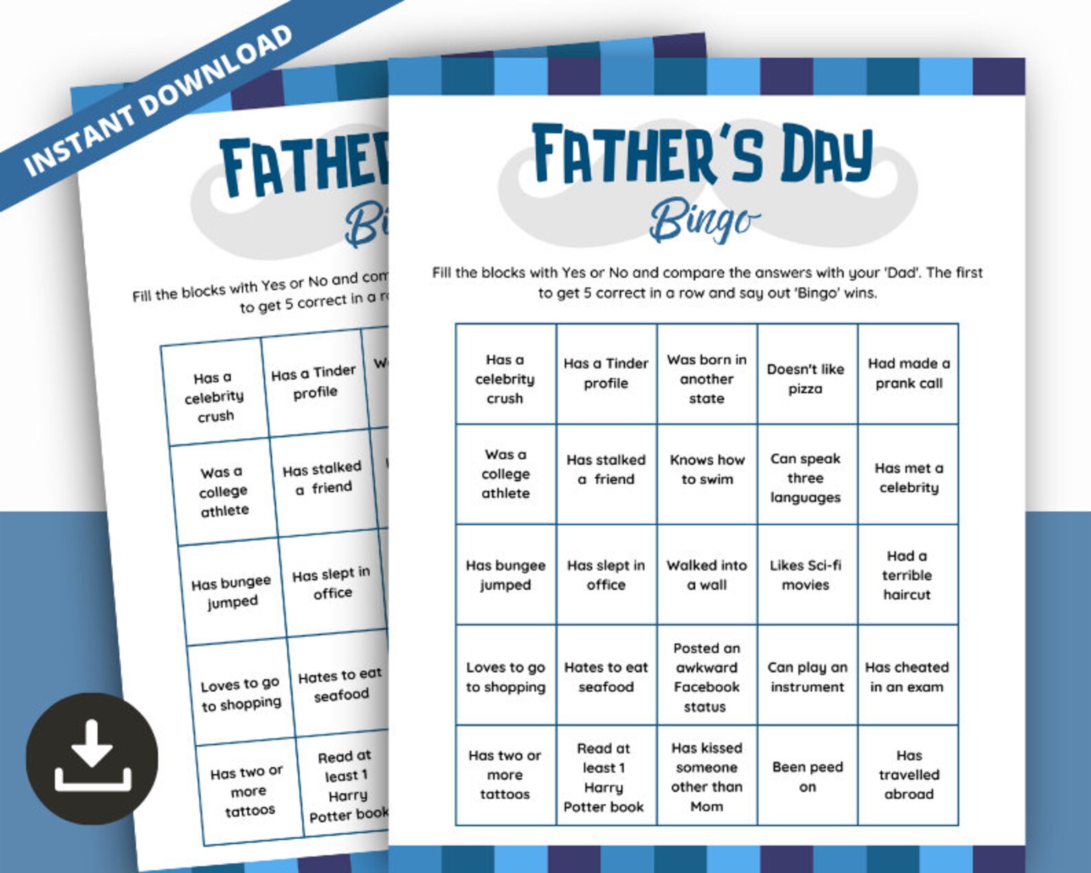Father’s Day Bingo Party Game, Printable Daddy Bingo Game, Family Game ...