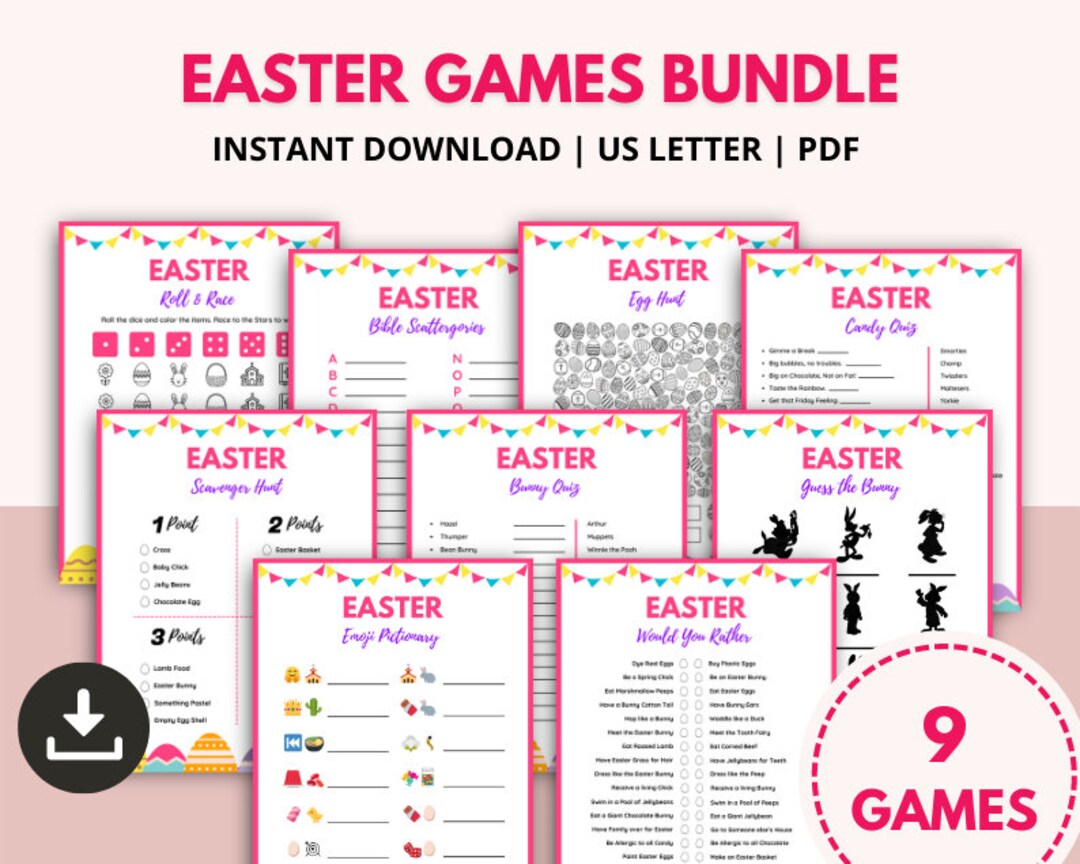 Easter Party Games Bundle, Easter Emoji Pictionary, Easter Bunny Quiz ...