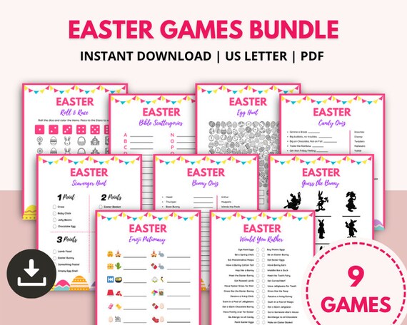 Easter Party Games Bundle Easter Emoji Pictionary Easter | Etsy