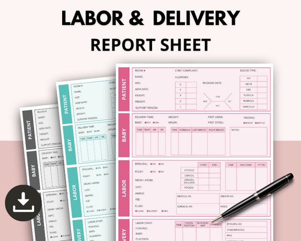 Printable Maternity Postpartum Nursing Report Sheet PDF Template ...