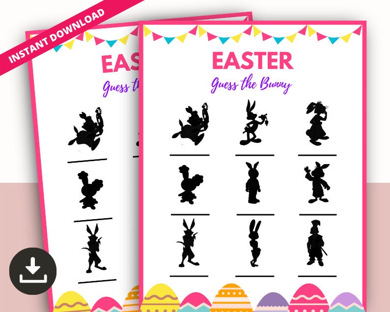 Party Supplies Virtual Easter Guess Game Printable Easter Bunny Quiz ...