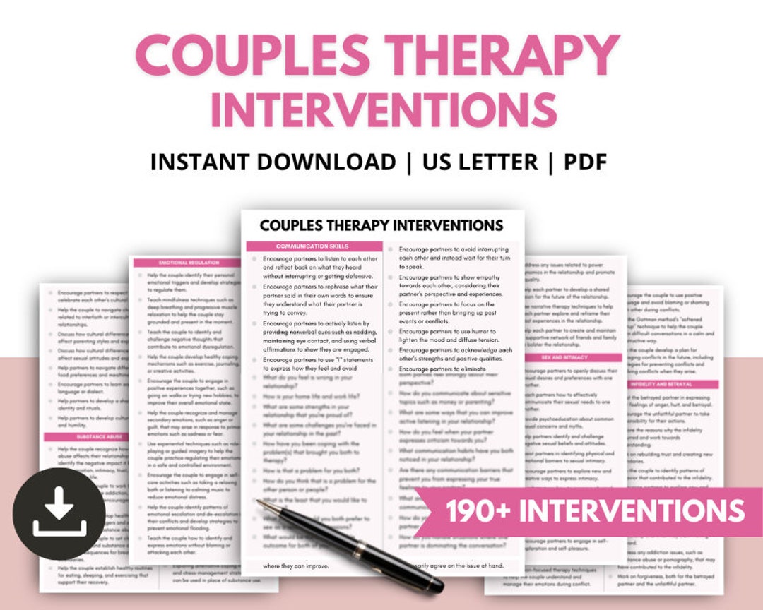Couples Therapy Interventions, Marriage Counselling, Relationship ...