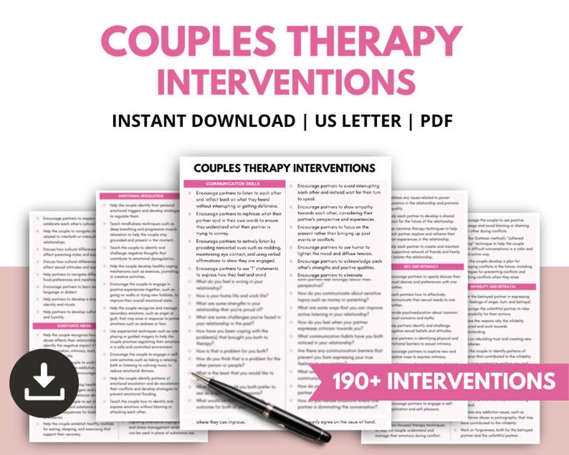 Couples Therapy Interventions, Marriage Counselling, Relationship ...