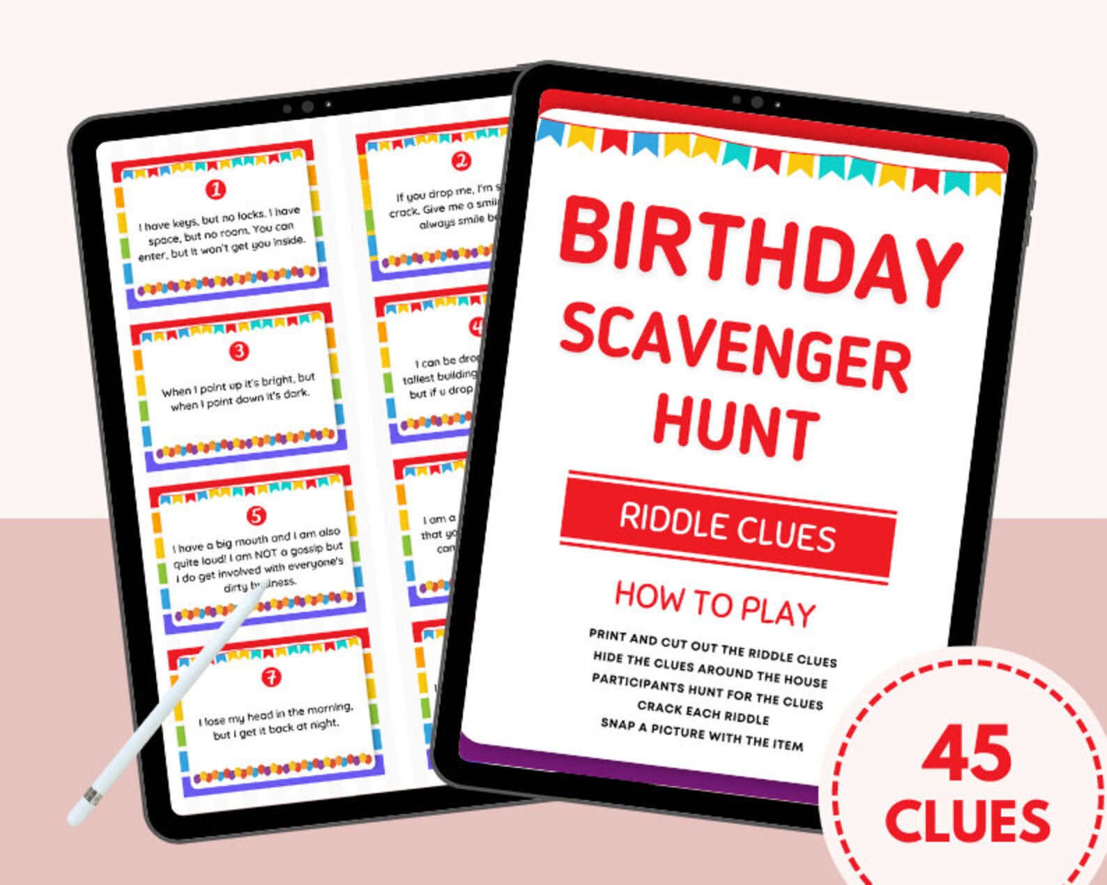 Birthday Scavenger Hunt Clues, Teen Scavenger Hunt Riddles, Indoor ...