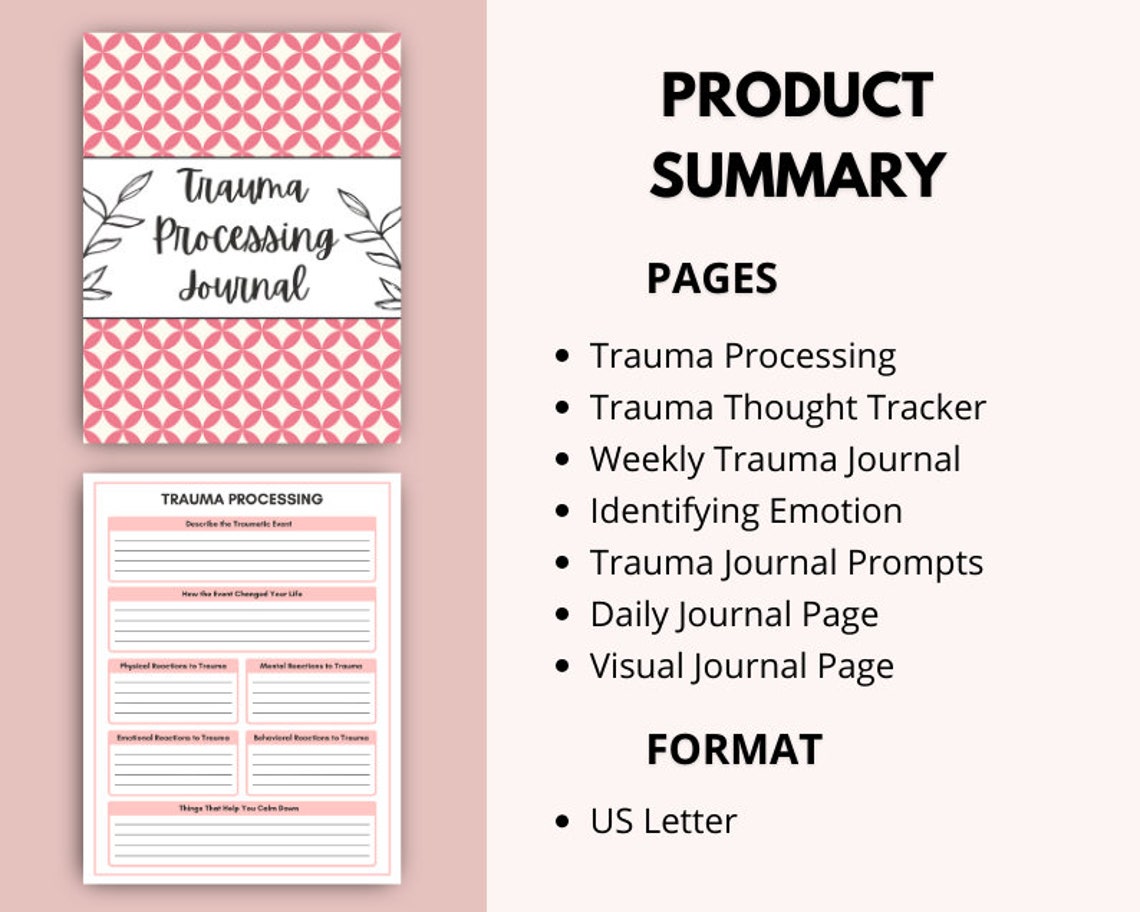 Trauma Processing Journal Daily Thought Processing Tracker - Etsy