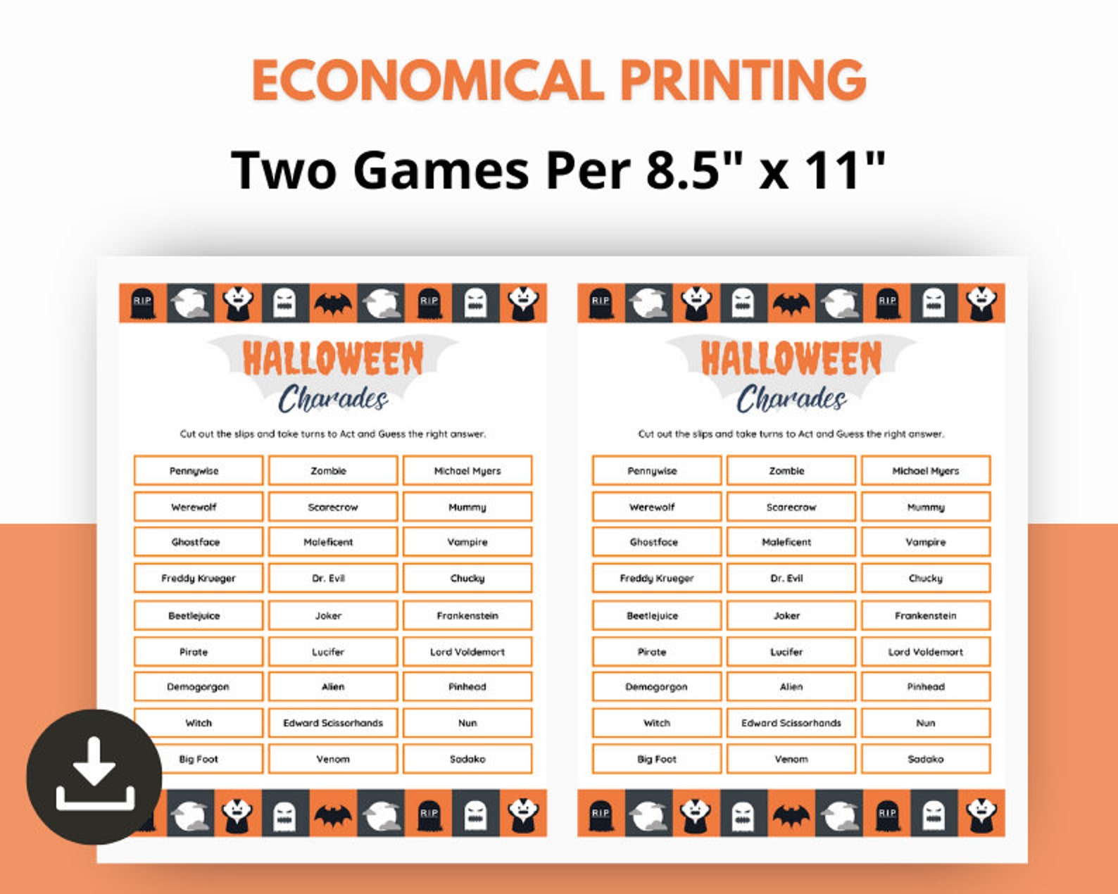 Halloween Charades Game, Halloween Night Quiz, Horror Pictionary Game ...