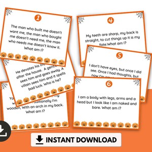 Halloween Riddles Game, Halloween What Am I Riddles, Printable ...