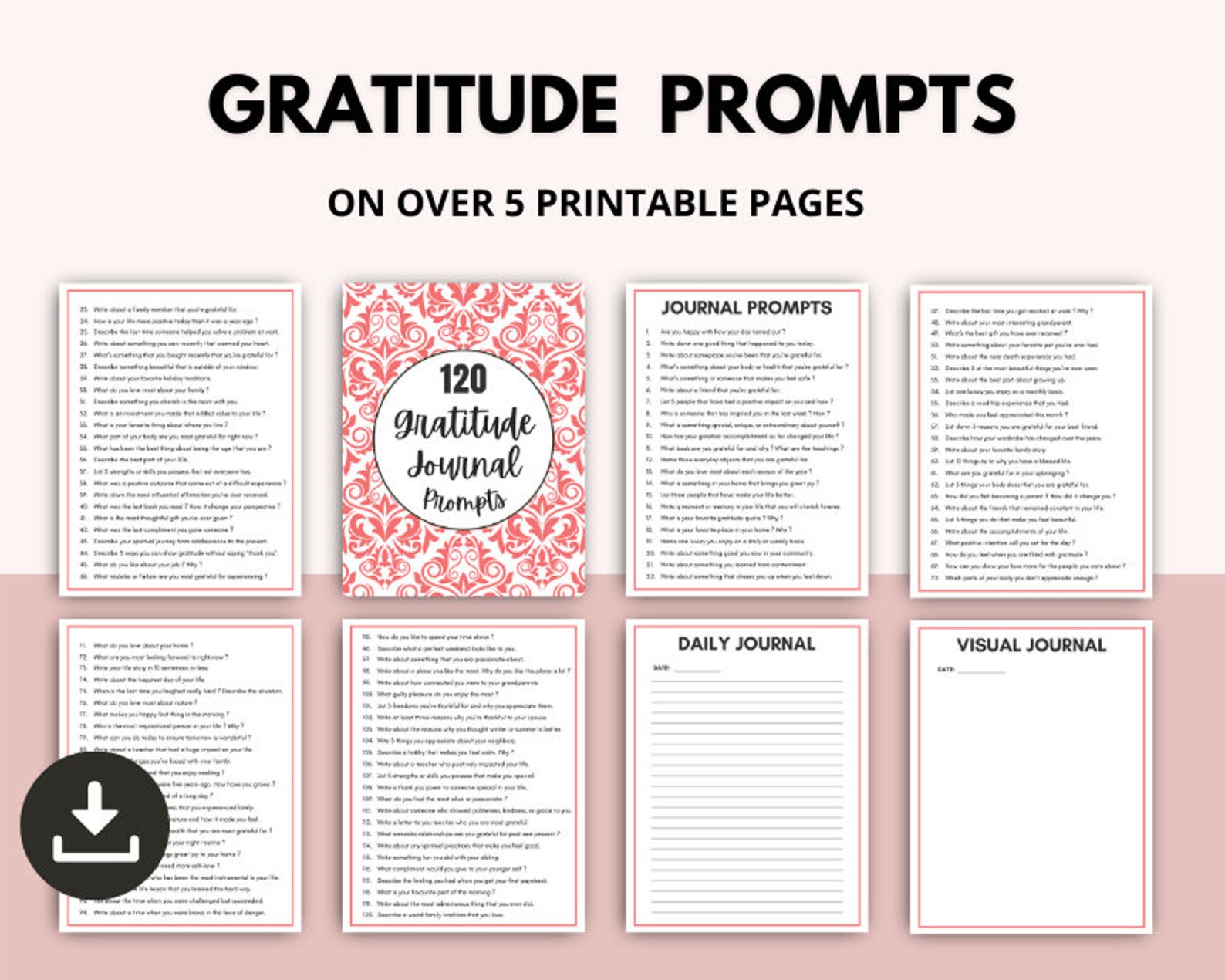 120 Gratitude Journal Prompts, Daily Journal Writing Prompts ...