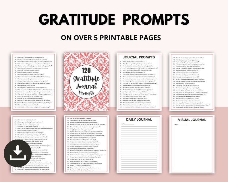 120 Gratitude Journal Prompts, Daily Journal Writing Prompts ...