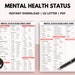 Mental Status Exam (MSE) Cheatsheet, Desktop Reference Template ...