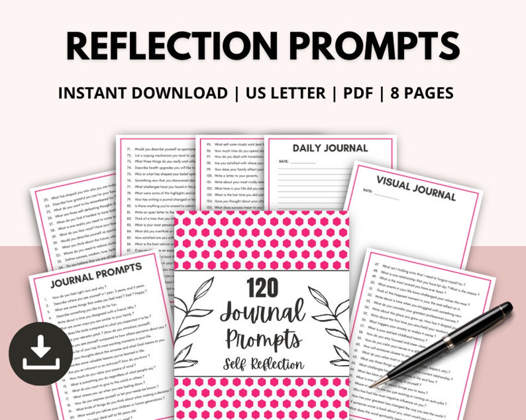 120 Self Reflection Journal Prompts, Daily Reflection Journal, Self ...
