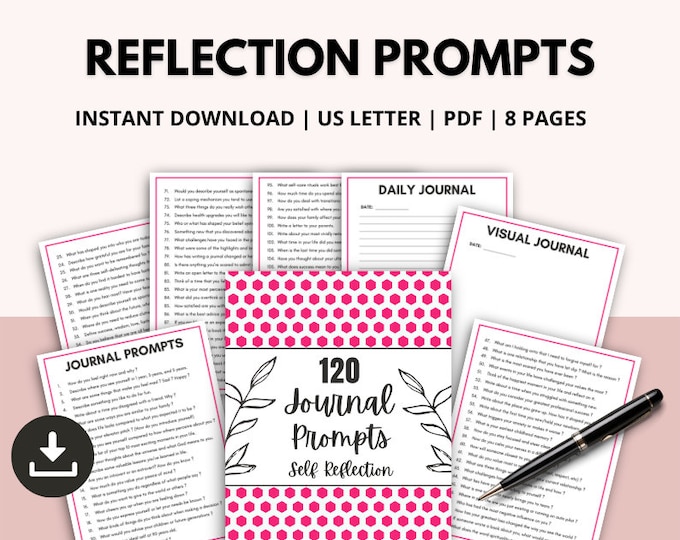120 Self Reflection Journal Prompts Daily Reflection Journal - Etsy