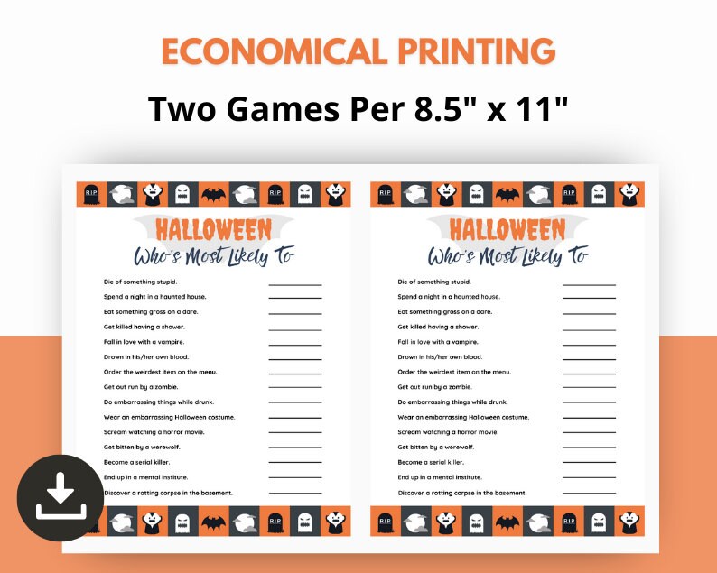 Halloween Who’s Most Likely to Game, Halloween Night Quiz, Horror ...