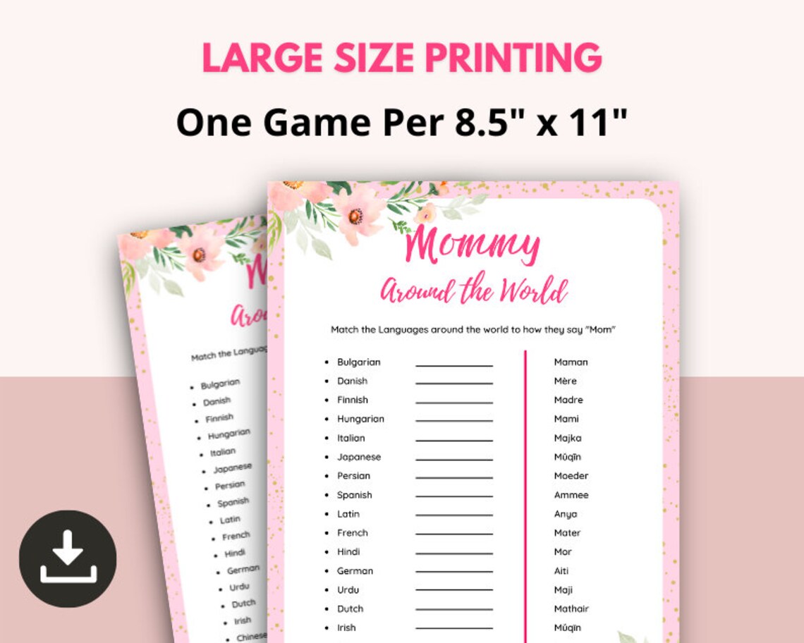 Mommy Around the World Game, Guess the Mom Quiz, Printable Around the ...