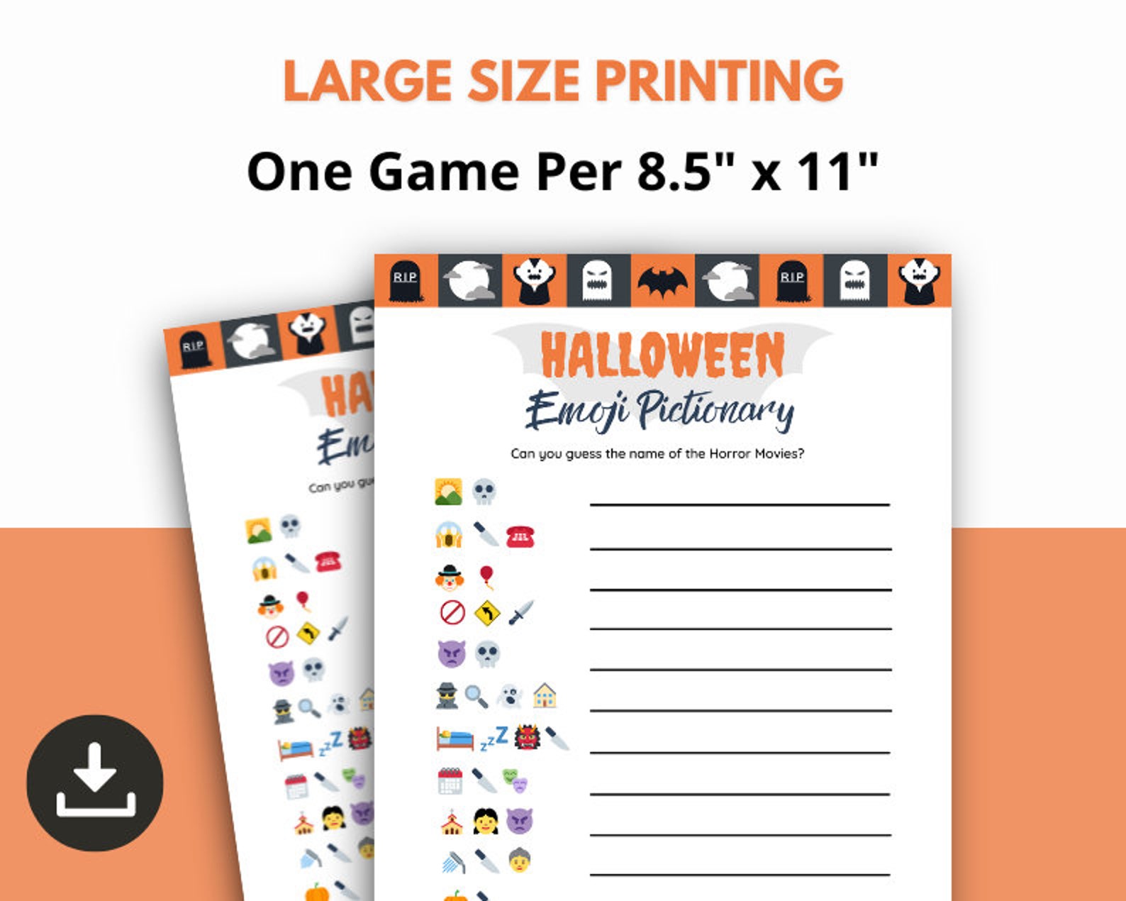 Halloween Emoji Pictionary Game, Scary Emoji Quiz, Halloween Movie ...