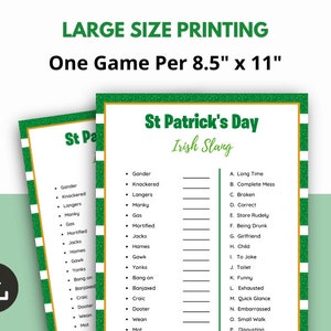 St Patrick Day Slang Quiz, Irish Slang Trivia Game, Fun St Paddys Party ...