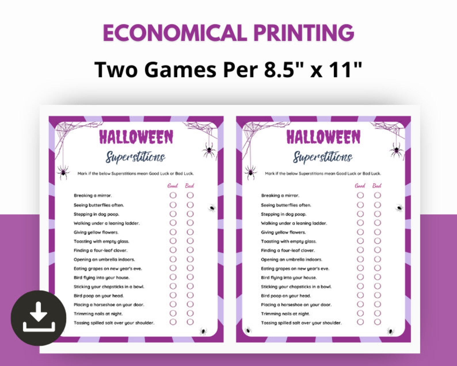 Halloween Superstition Trivia Game, Superstition Game, Printable ...