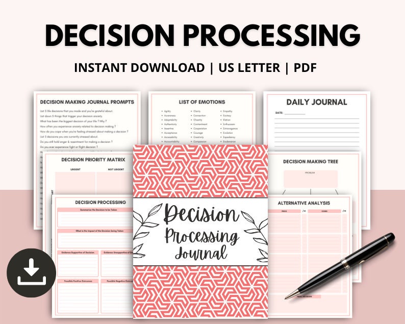 Decision Processing Journal, Thought Processing Journal, Decision ...