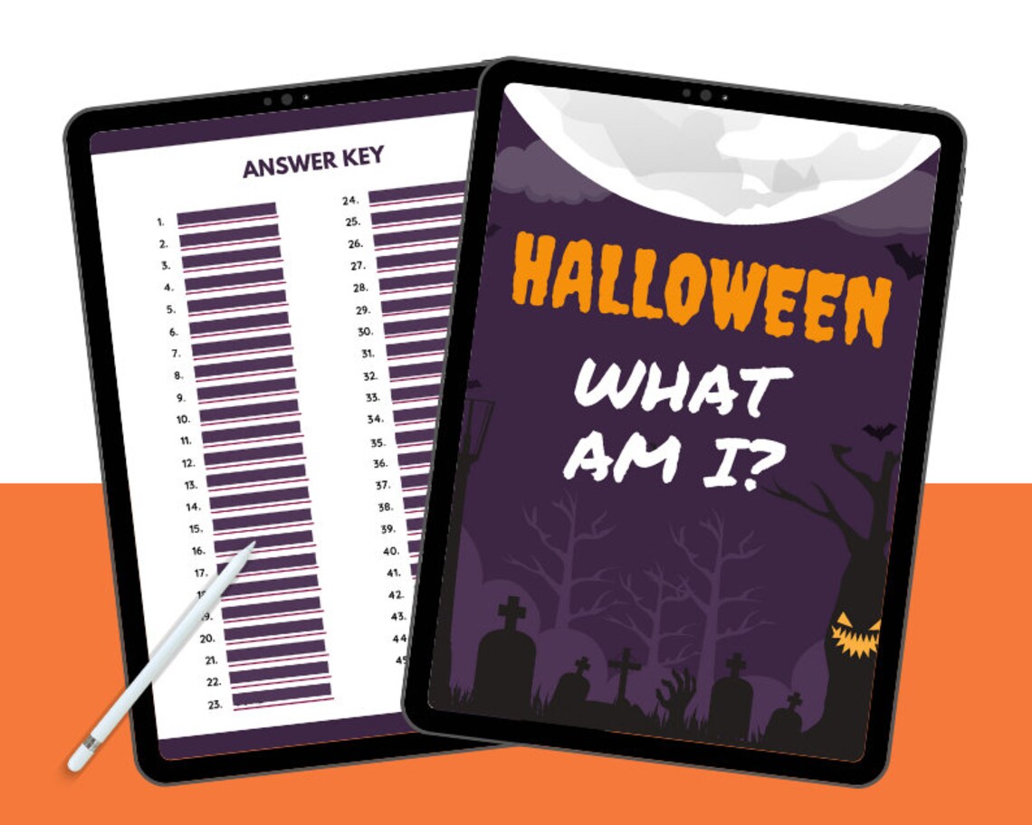Halloween Riddles Game Halloween What Am I Riddles Printable - Etsy