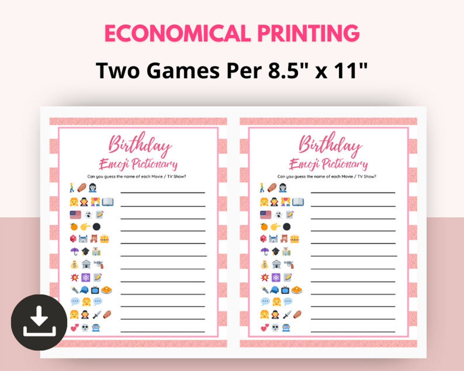 Teen Birthday Emoji Pictionary Game, Printable Teenager Emoji Quiz Game ...