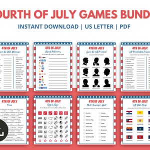 Fourth of July Games Bundle, 4th of July US Patriotic, American ...