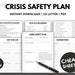 Crisis Safety Plan Worksheets, Crisis Intervention Assessment ...