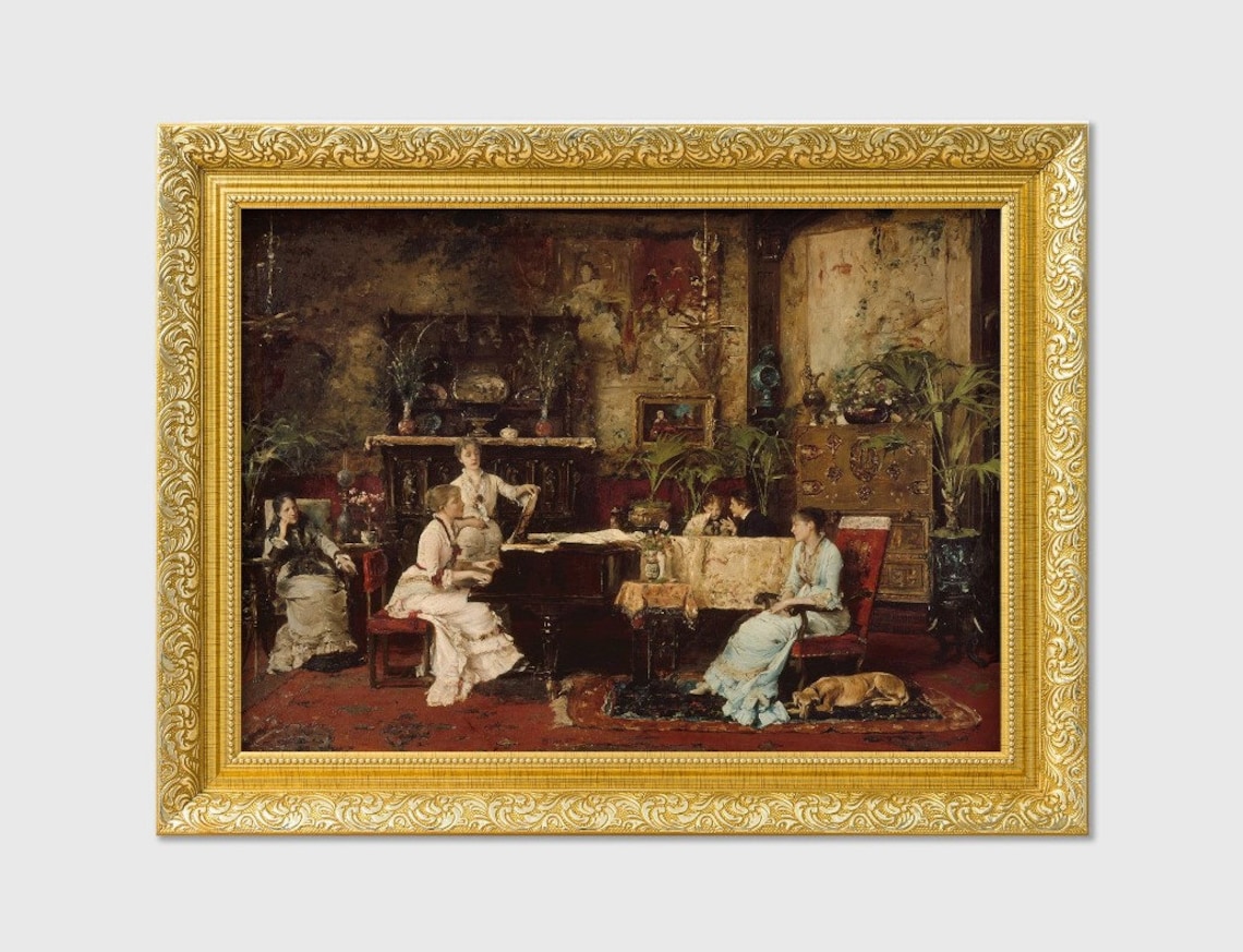 The Music Room by Mihaly Munkacsy, Circa 1878 | Antique Oil Painting ...
