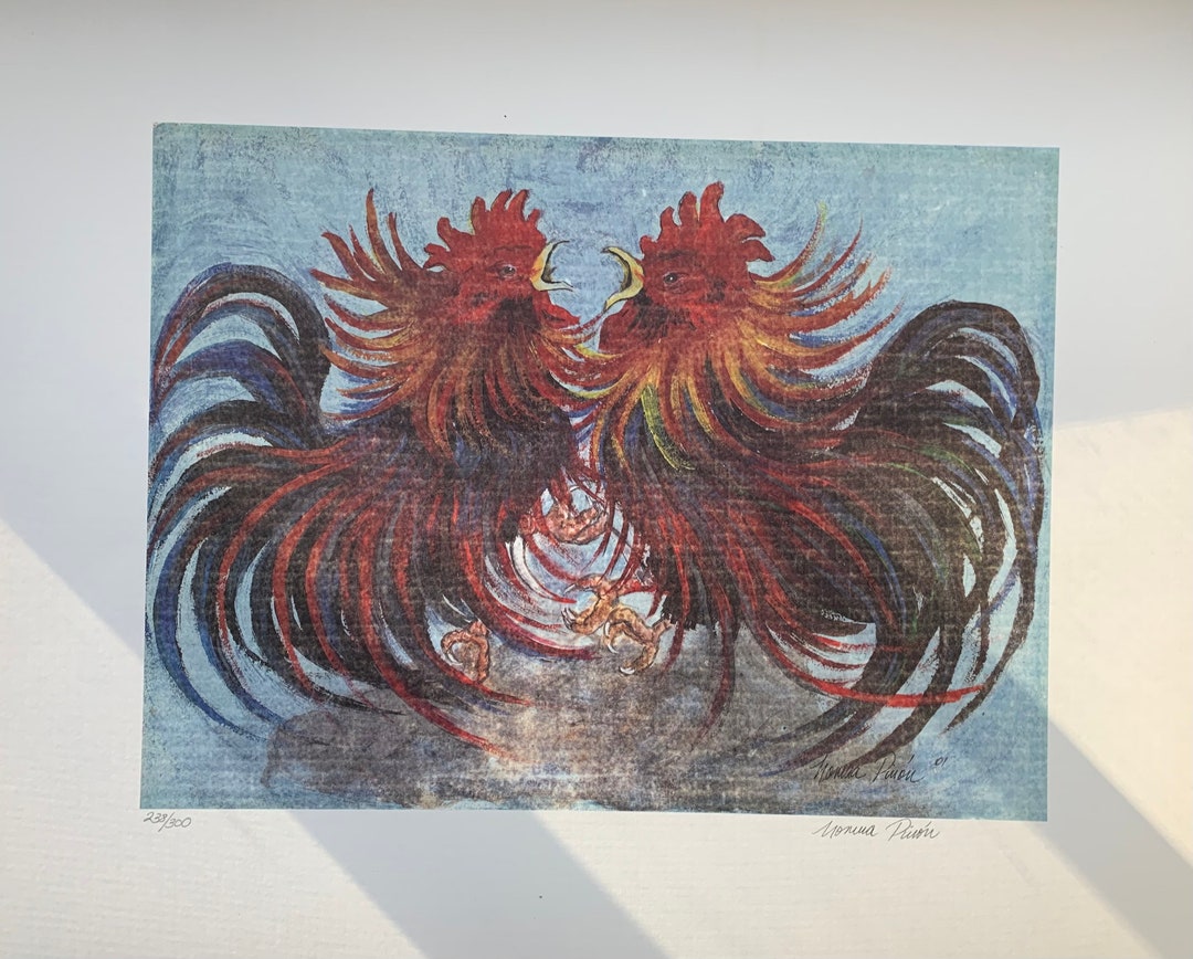 Roosters - Mexican Art - Etsy