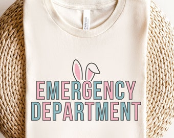 Custom Name Easter Emergency Department Shirt Easter Bunny ER Nurse ...